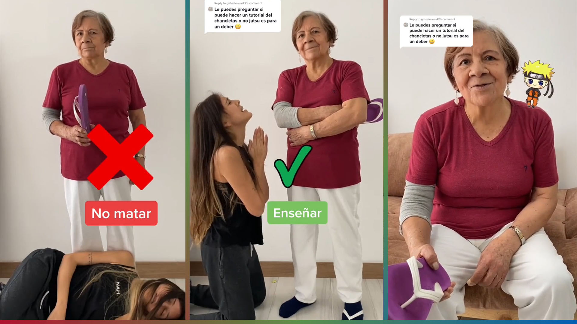 Chancletazo al estilo ’Naruto’: Abuela hace tutorial para que sepan ...