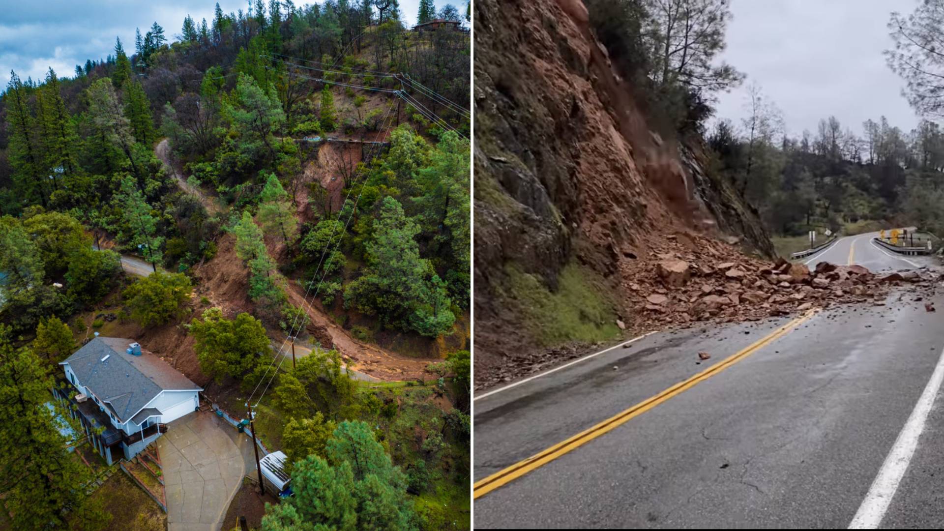 Deslaves mantienen cerrada la ruta estatal 49 en el condado de Placer ...
