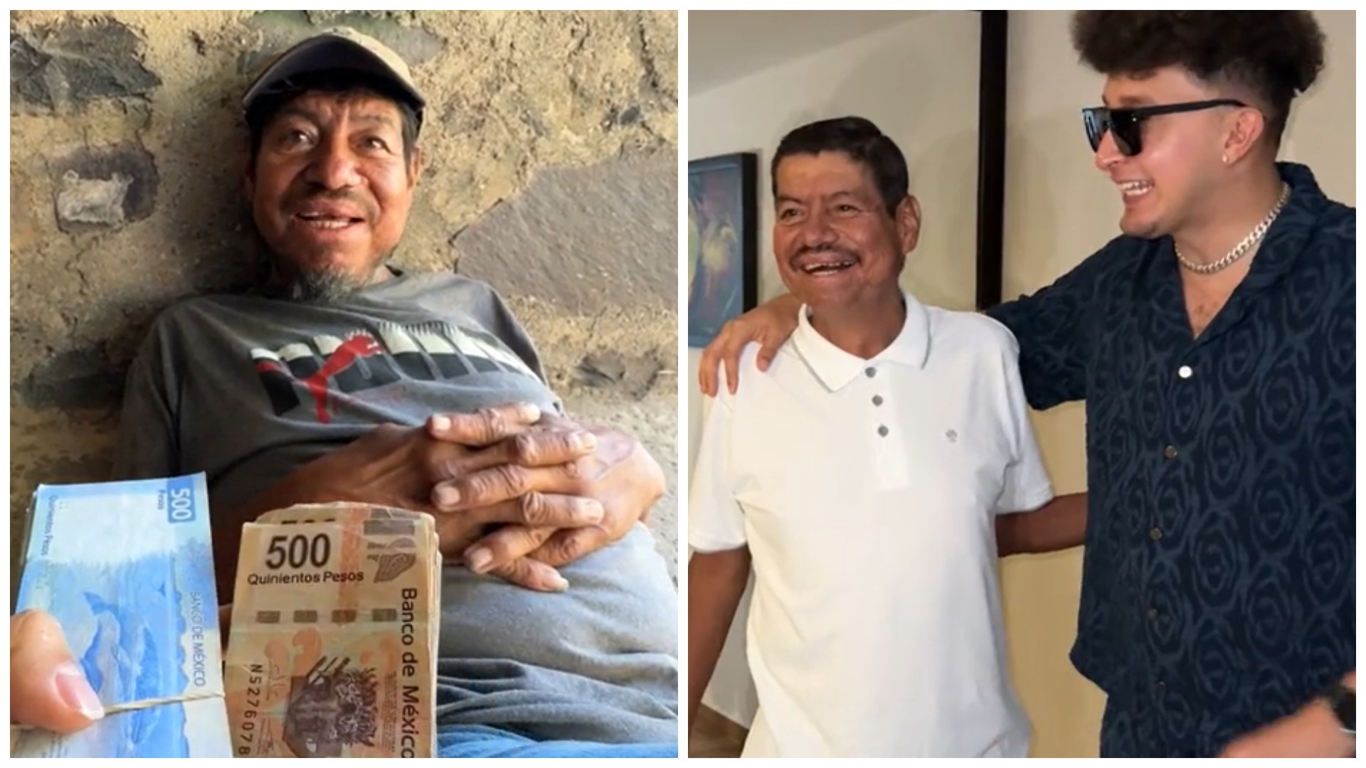 Tiktoker HotSpanish regala 6 mil dólares a un hombre sin hogar y se los ...