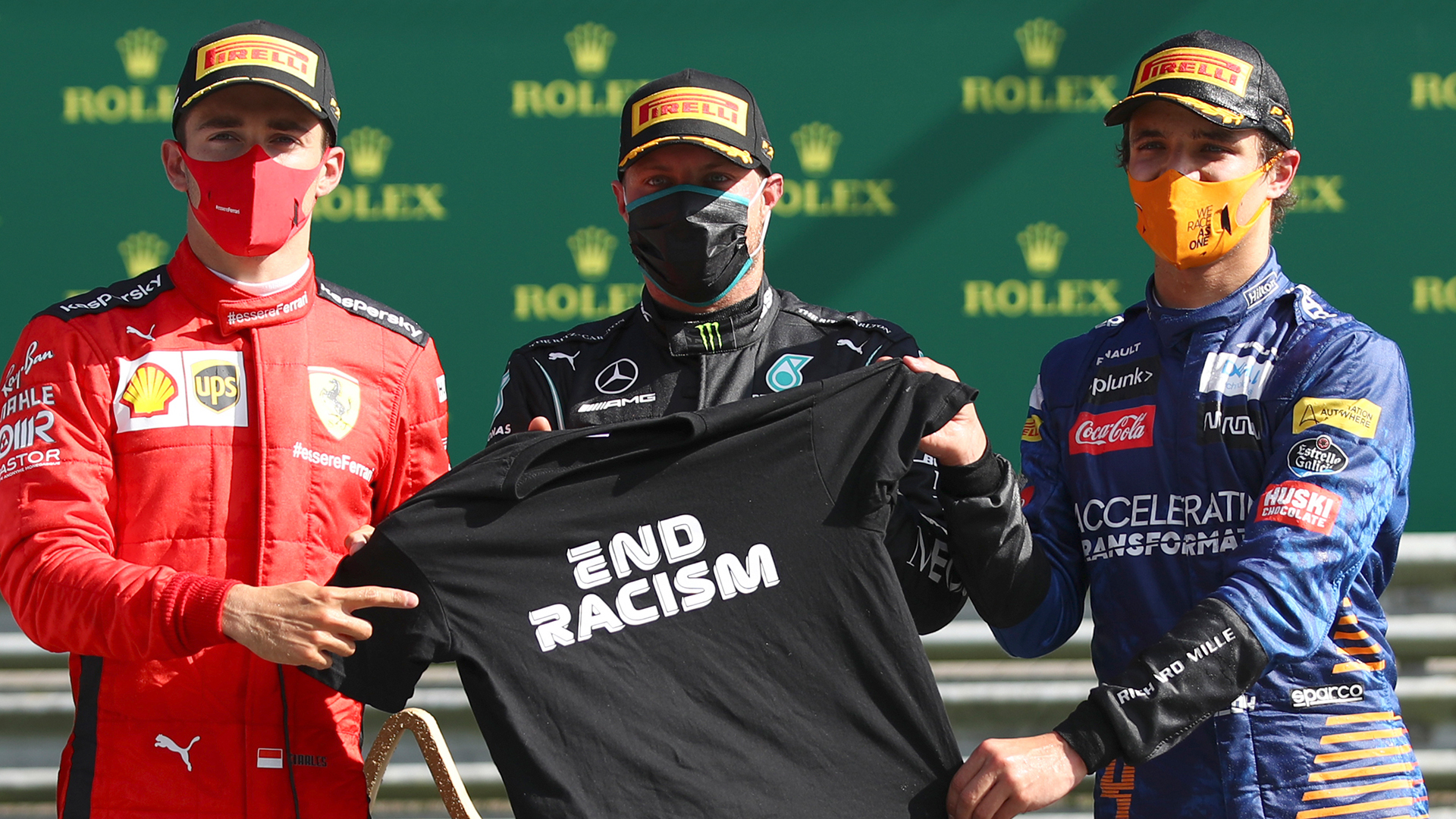 Captan a Leclerc y Bottas fuera de la burbuja de Fórmula 1 | Deportes ...