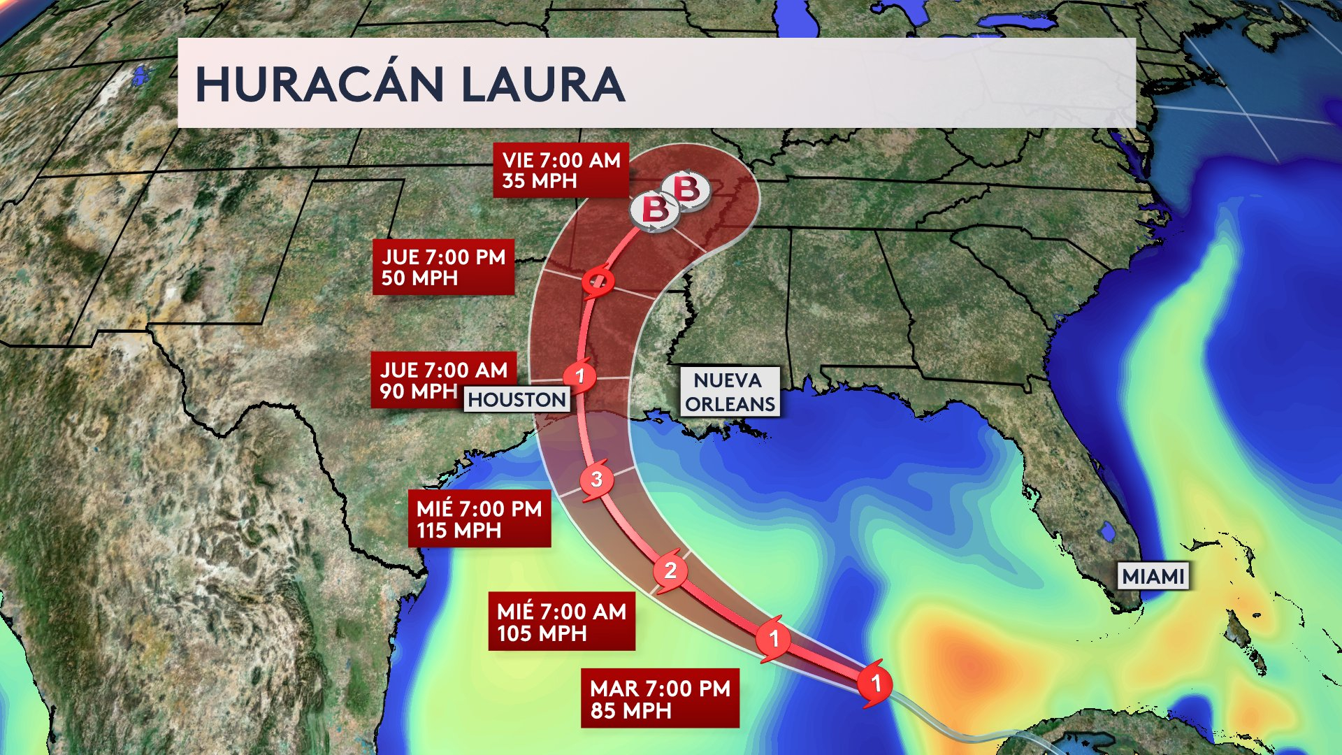 Houston vuelve a estar en el cono de incertidumbre del huracán Laura ...