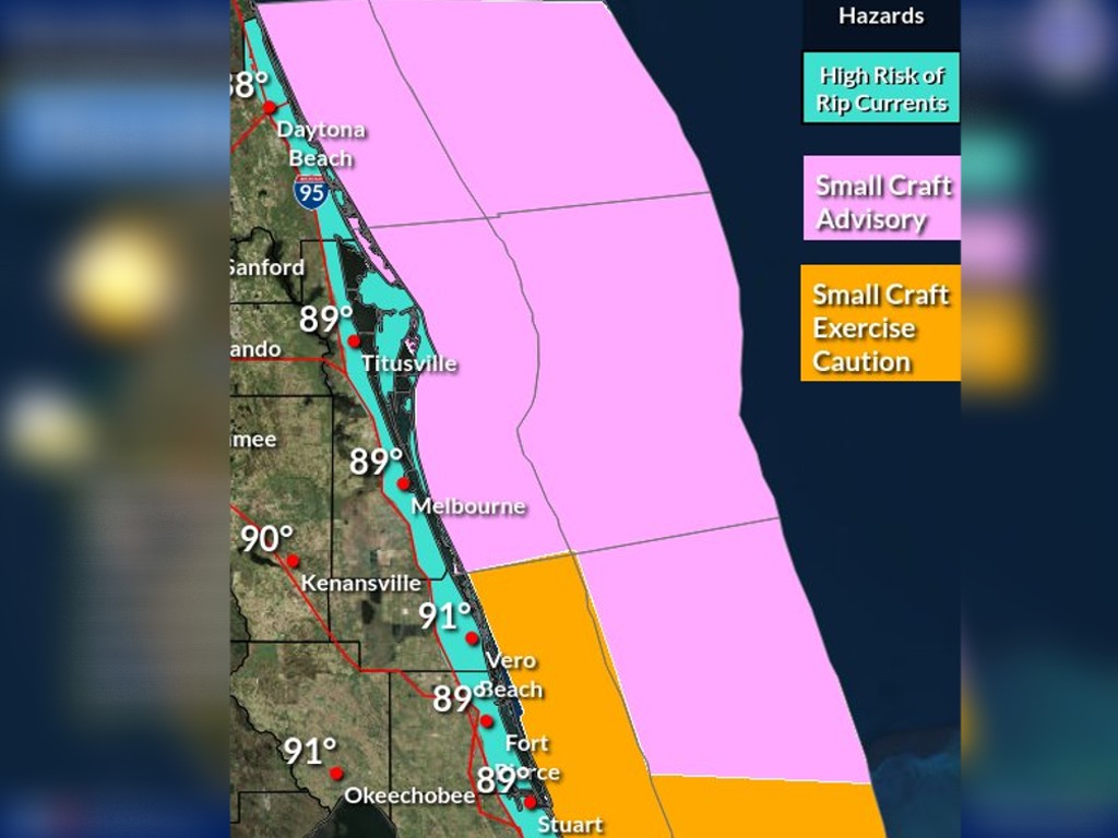 Advierten sobre corrientes de resaca en la costa este de Florida y para ...