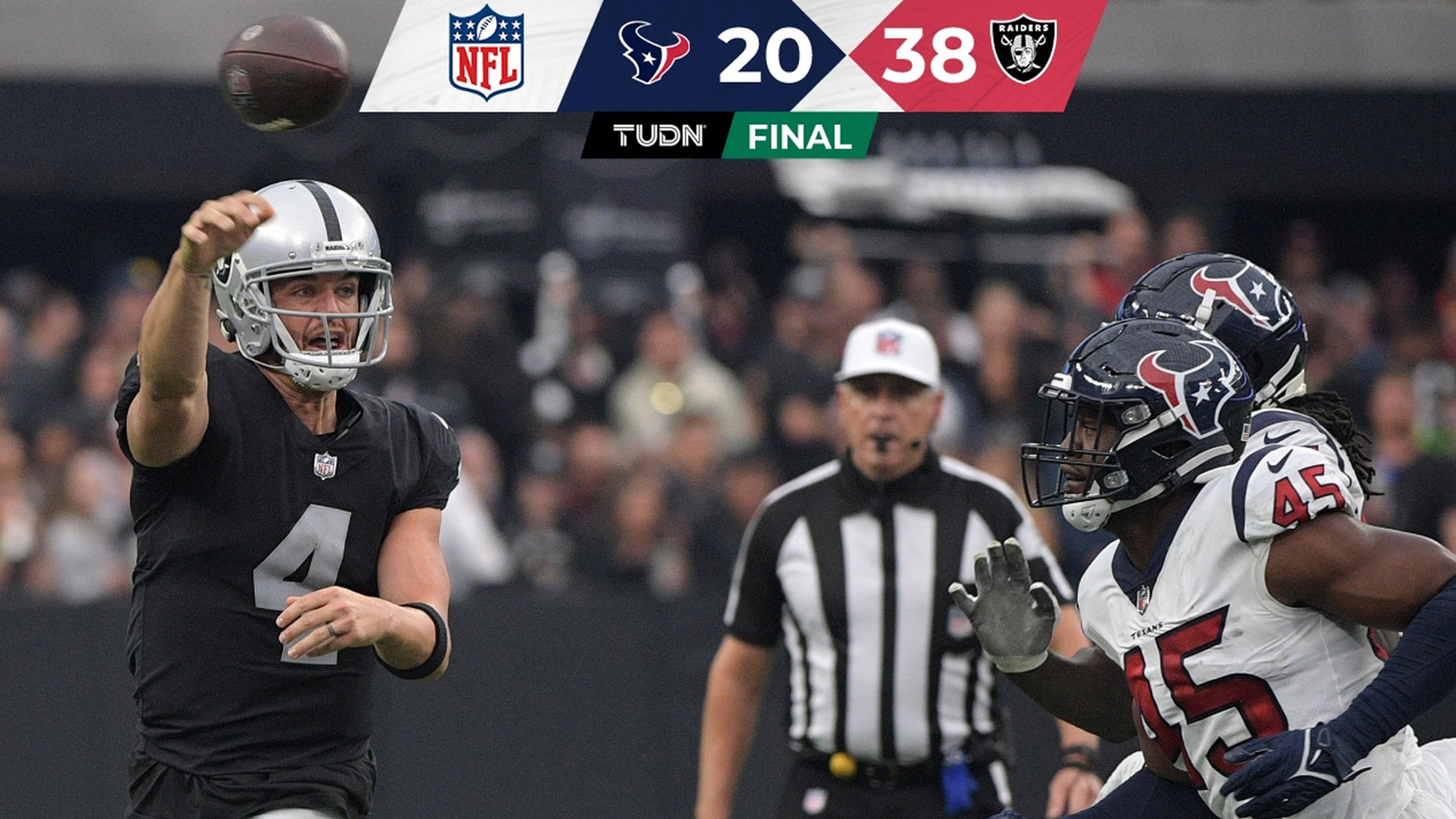 Raiders se aprovecha de los golpeados Texans | Deportes National ...