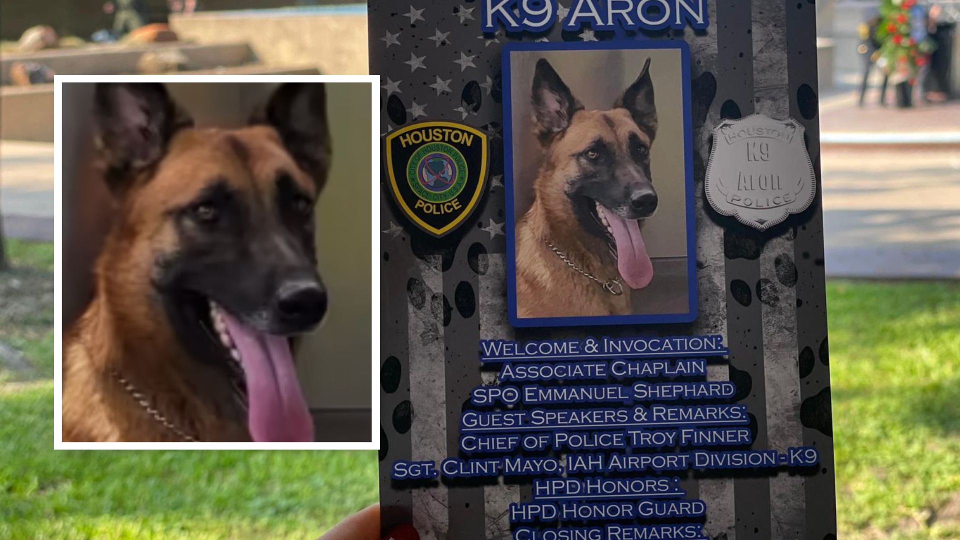 Rinden homenaje a Aron, el k-9 de Houston que murió al quedar atrapado ...