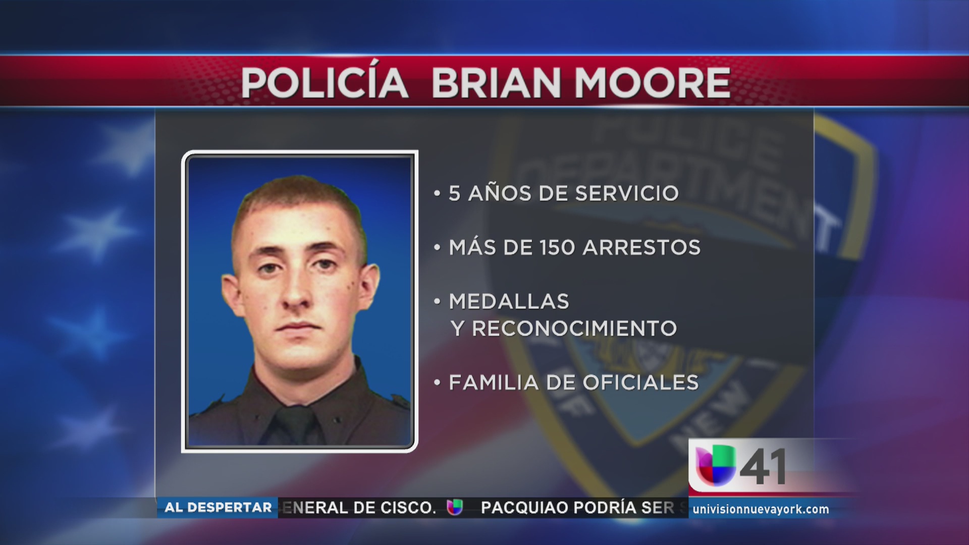 NYPD está de luto por muerte del agente Brian Moore | Noticias ...