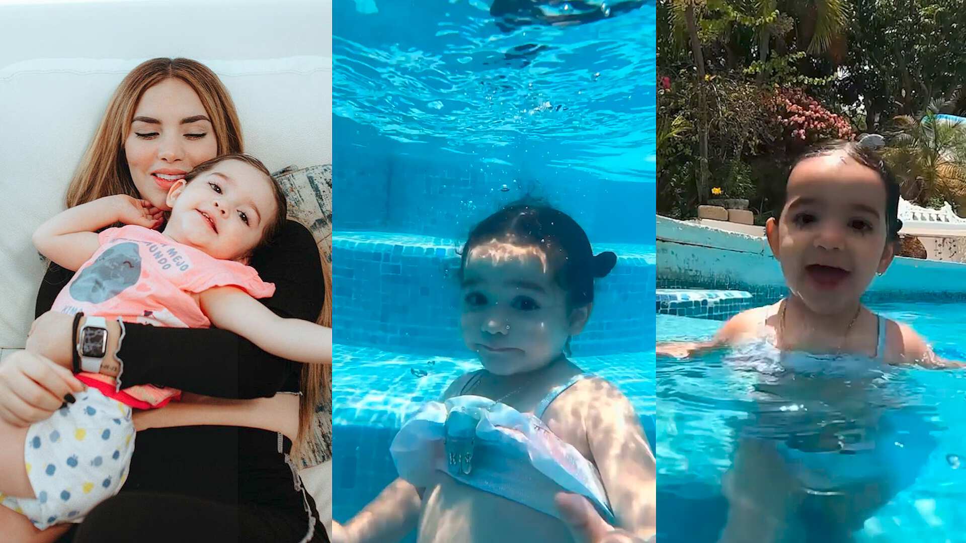 Kima, hija de Kimberly Loaiza ya hace bucitos en la alberca | Shows Telehit Entretenimiento ...