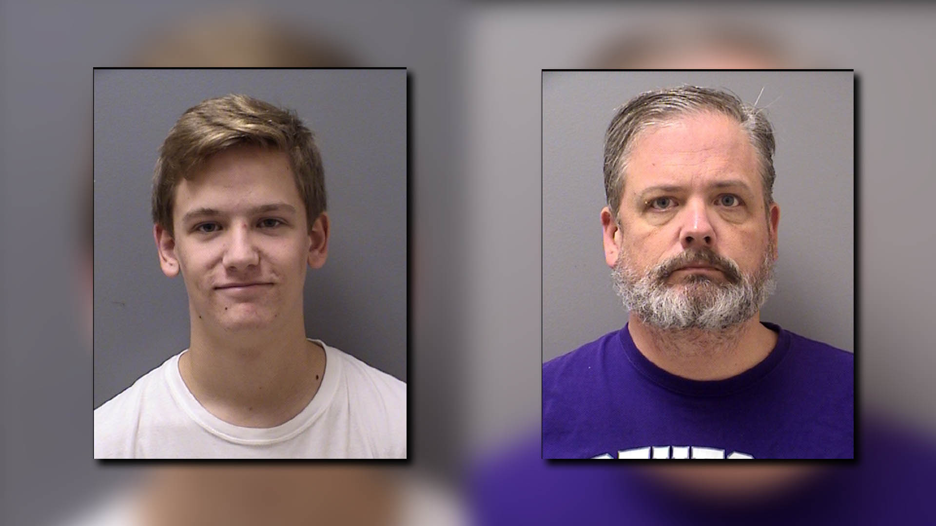 Padre e hijo, Ryan Schmidt y Luke Schmidt, salen a probar una sirena de ...