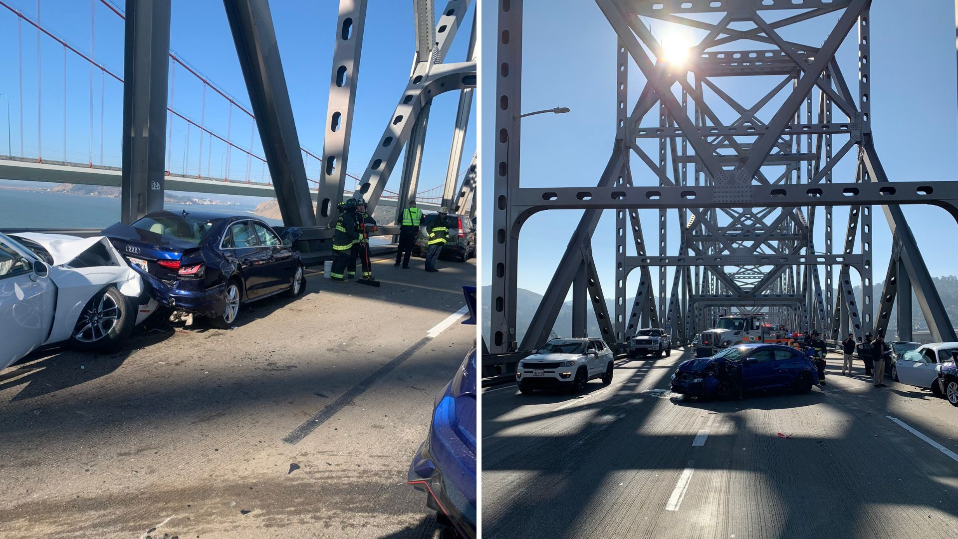 Choque en puente de Carquinez: 8 vehículos paralizan el tráfico en la ...