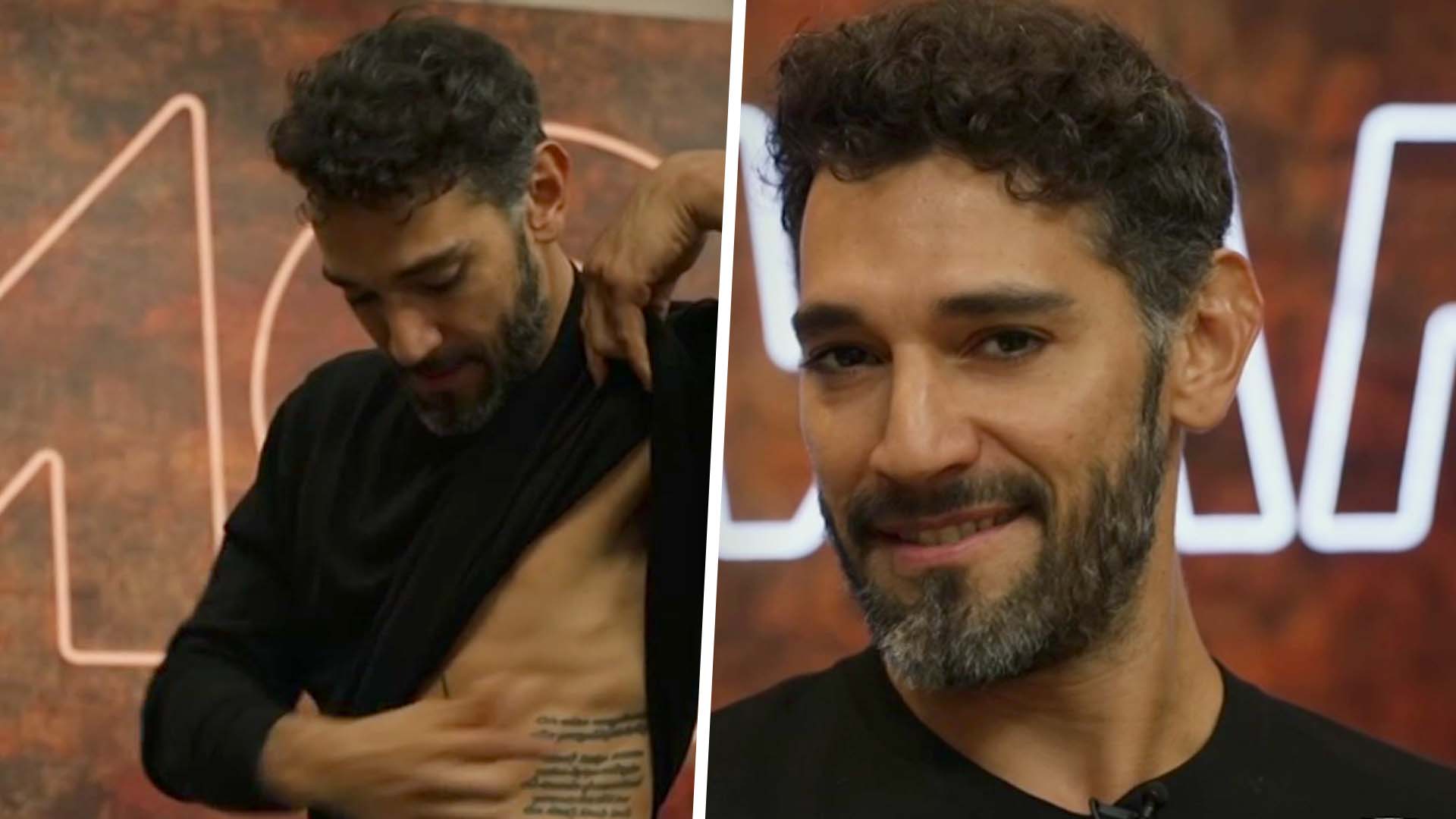 Raúl Coronado se levanta la camisa y muestra los tatuajes que no se ven ...
