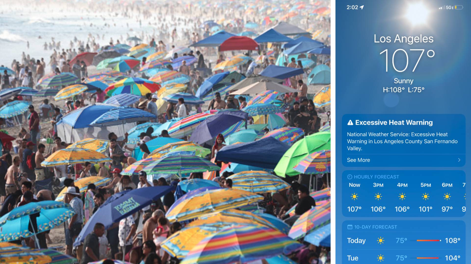 Las playas se convierten en refugio ante la peligrosa ola de calor que ...