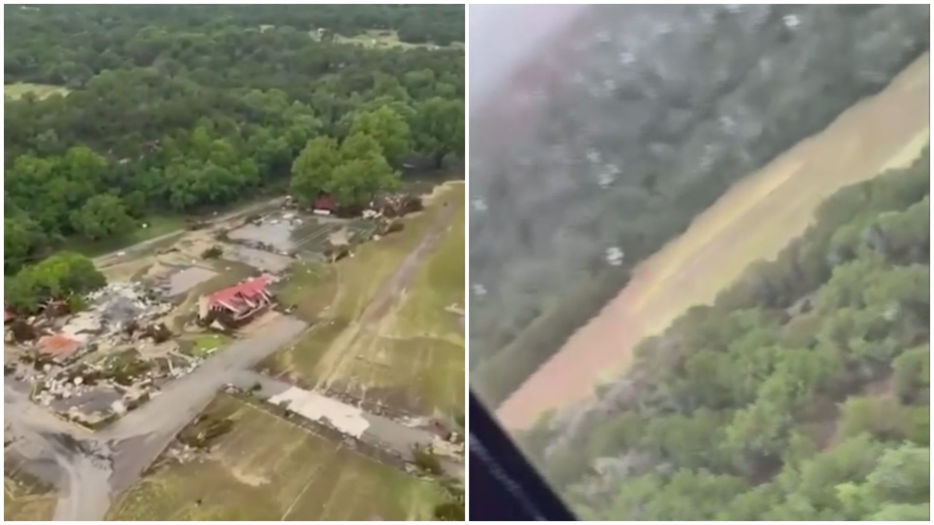 Imágenes aéreas muestran el campamento tras el desbordamiento del río ...