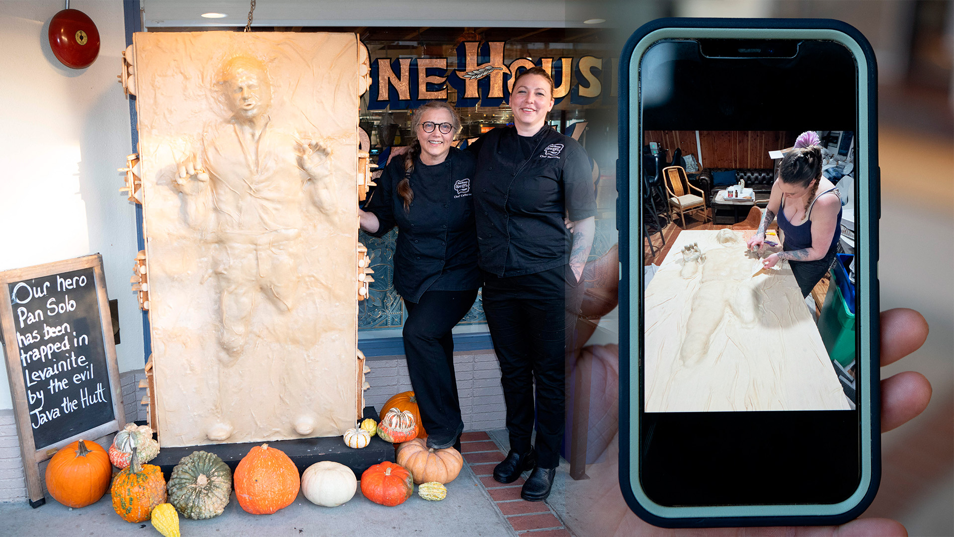 Crean escultura de Han Solo "congelado" hecha con pan en esta ciudad de ...