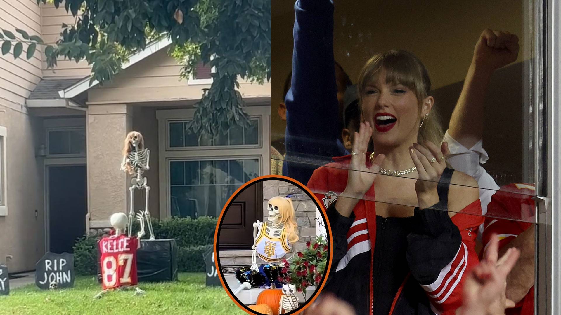 Fan decora su casa de Halloween con temática de Taylor Swift y Travis ...