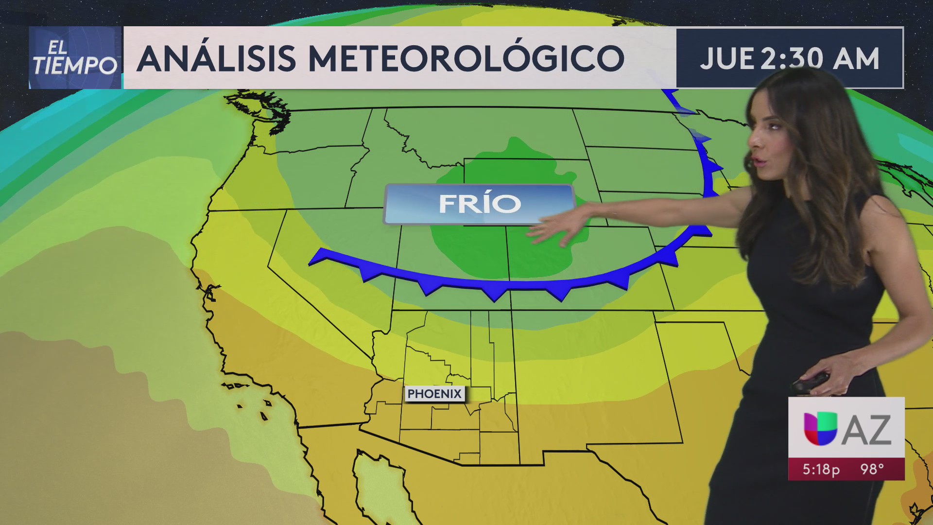 Mapa Del Tiempo Y Temperatura De Arizona