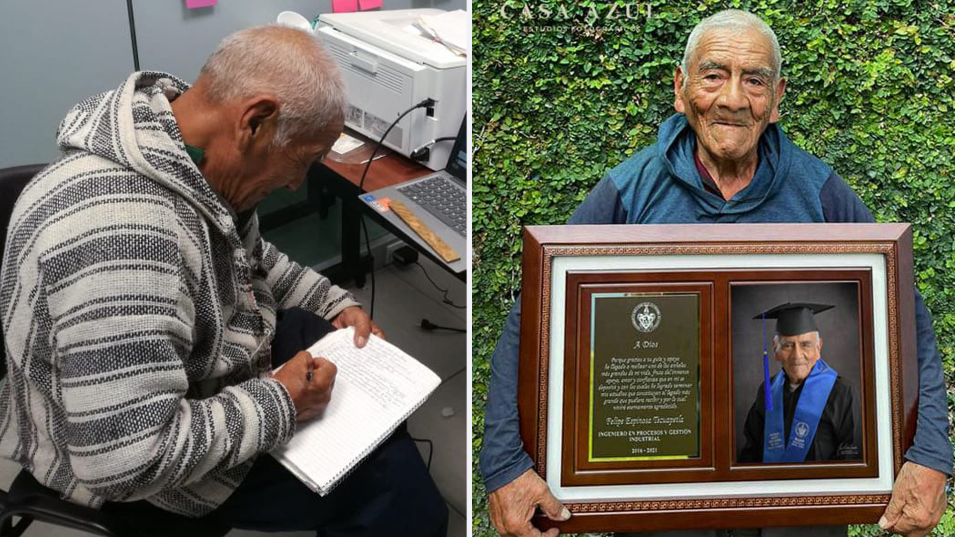 Felipe Espinosa Tecuapetla de 84 años se gradúa de ingeniero en la BUAP ...