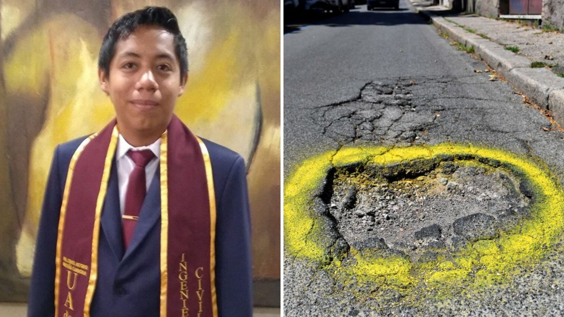 Israel Antonio Briseño Carmona, estudiante mexicano, creó un tipo de pavimento antibaches: se ...