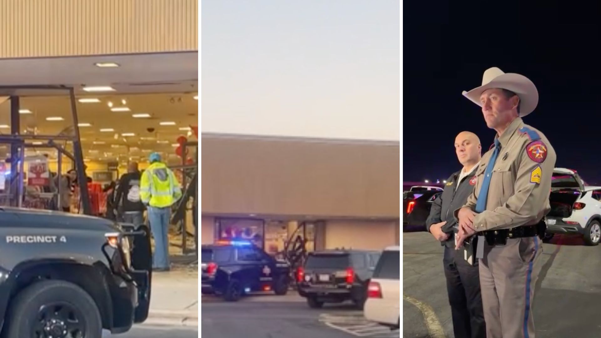 Sospechoso estrella su camioneta contra las puertas de cristal de un J ...