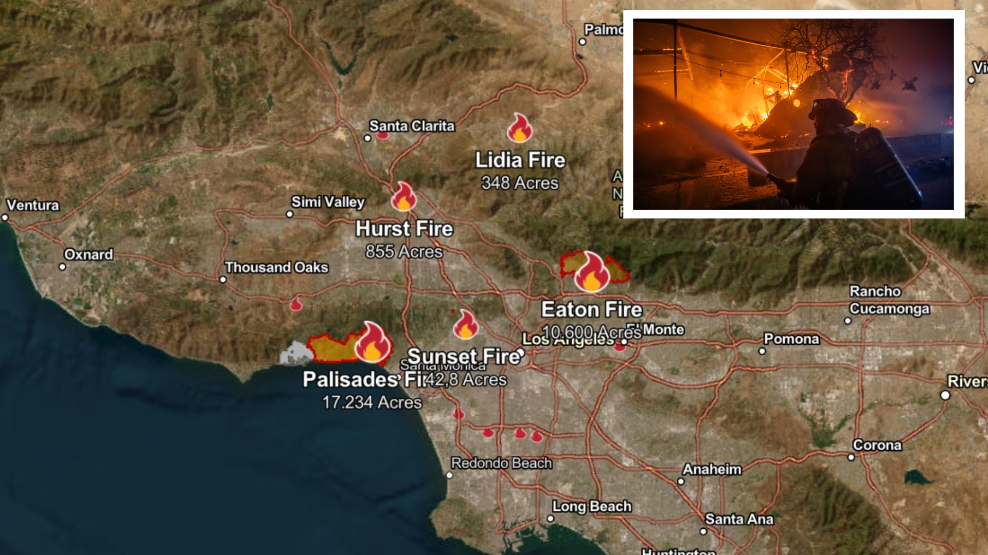 Mapa de incendios en California: Ubicación de órdenes de evacuación y ...
