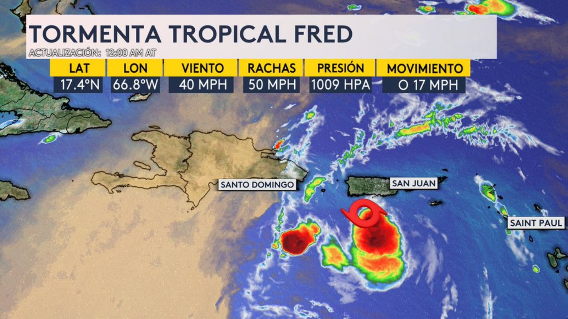 Se forma la tormenta tropical Fred sobre el sureste de Puerto Rico ...