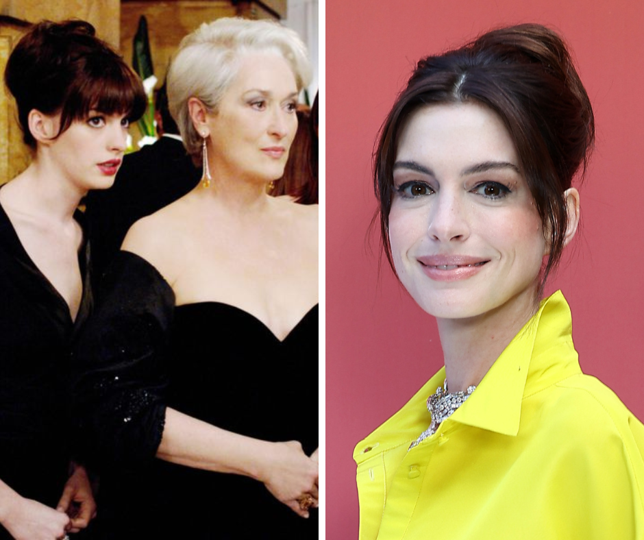 Anne Hathaway y su momento fashionista con la verdadera Miranda ...