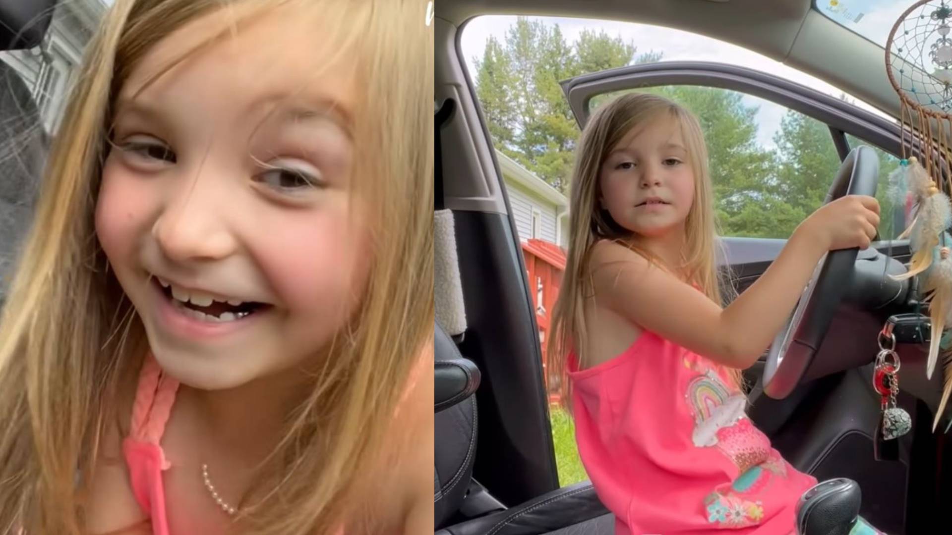 Niña graba el momento en el que conduce en reversa el auto de su madre ...