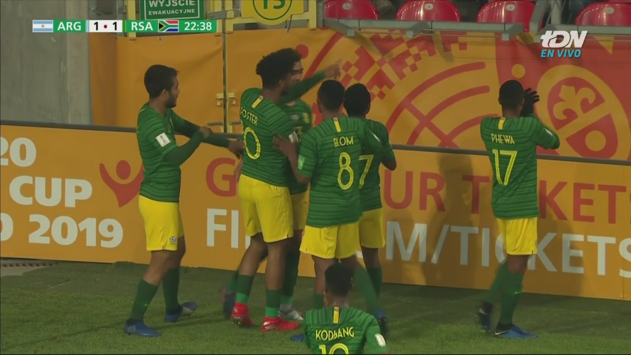 Gol Keenan Phillips, Argentina 1-1 Sudáfrica, Mundial Sub 20 | TUDN Más ...