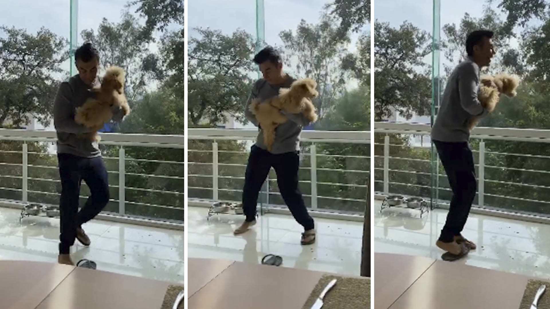 El momento en el que ‘sale volando’ la chancla de Adrián Uribe mientras ...