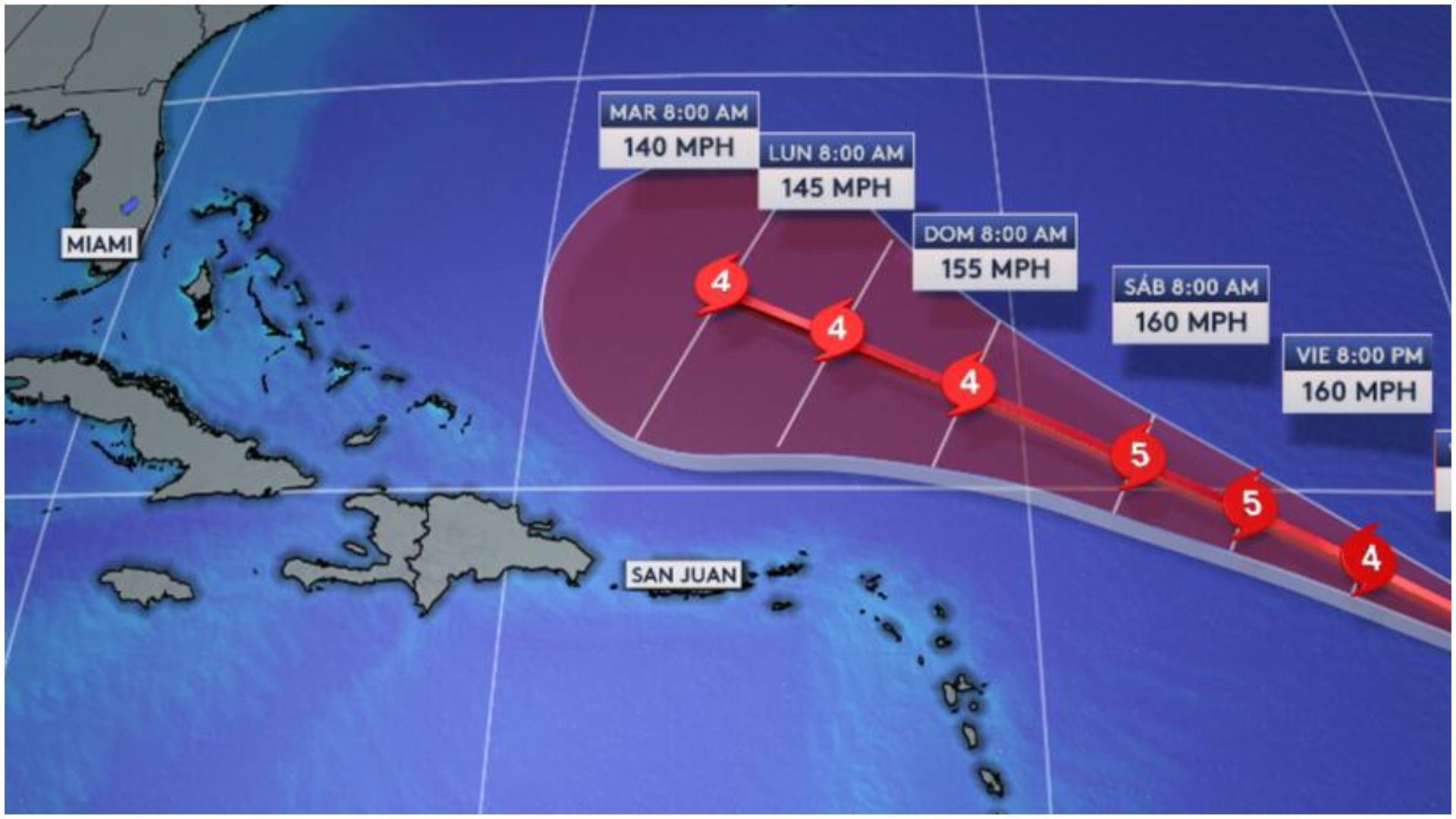 Huracán Lee alcanza la categoría 2 con vientos de 105 mph: esta sería ...