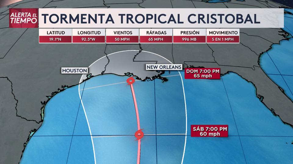 Tormenta tropical Cristóbal intensifica sus vientos de 40 a 60 millas ...
