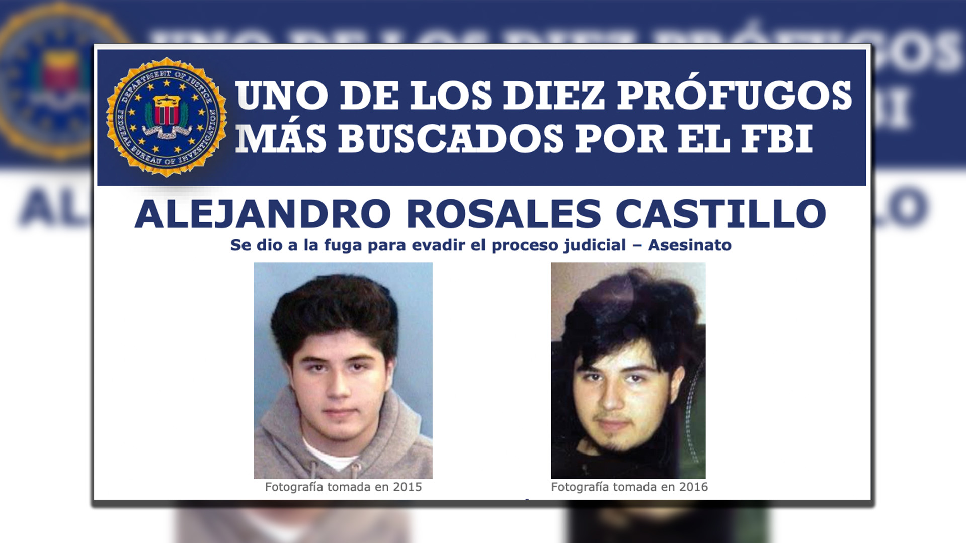 ¿Quién es Alejandro Rosales Castillo, uno de los 10 fugitivos más buscados por el FBI? | Video ...