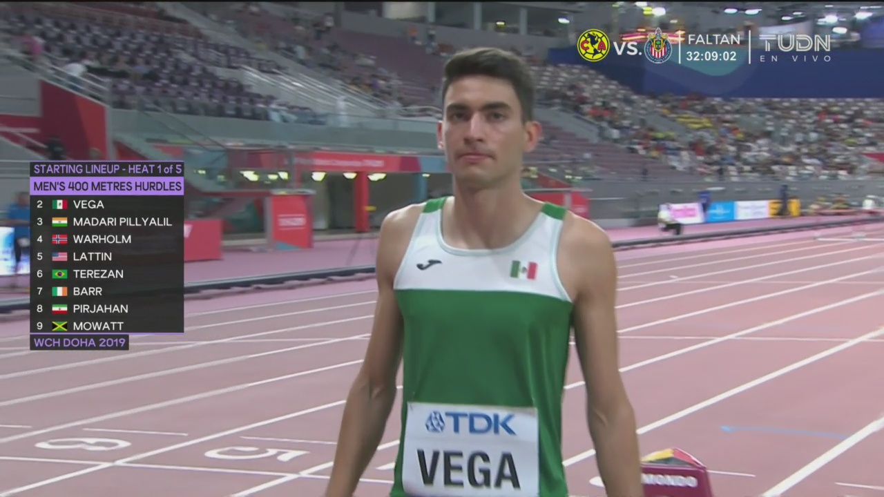Así compitió el mexicano Fernando Vega en 400m vallas en Doha 2019 de la IAAF | TUDN Más ...