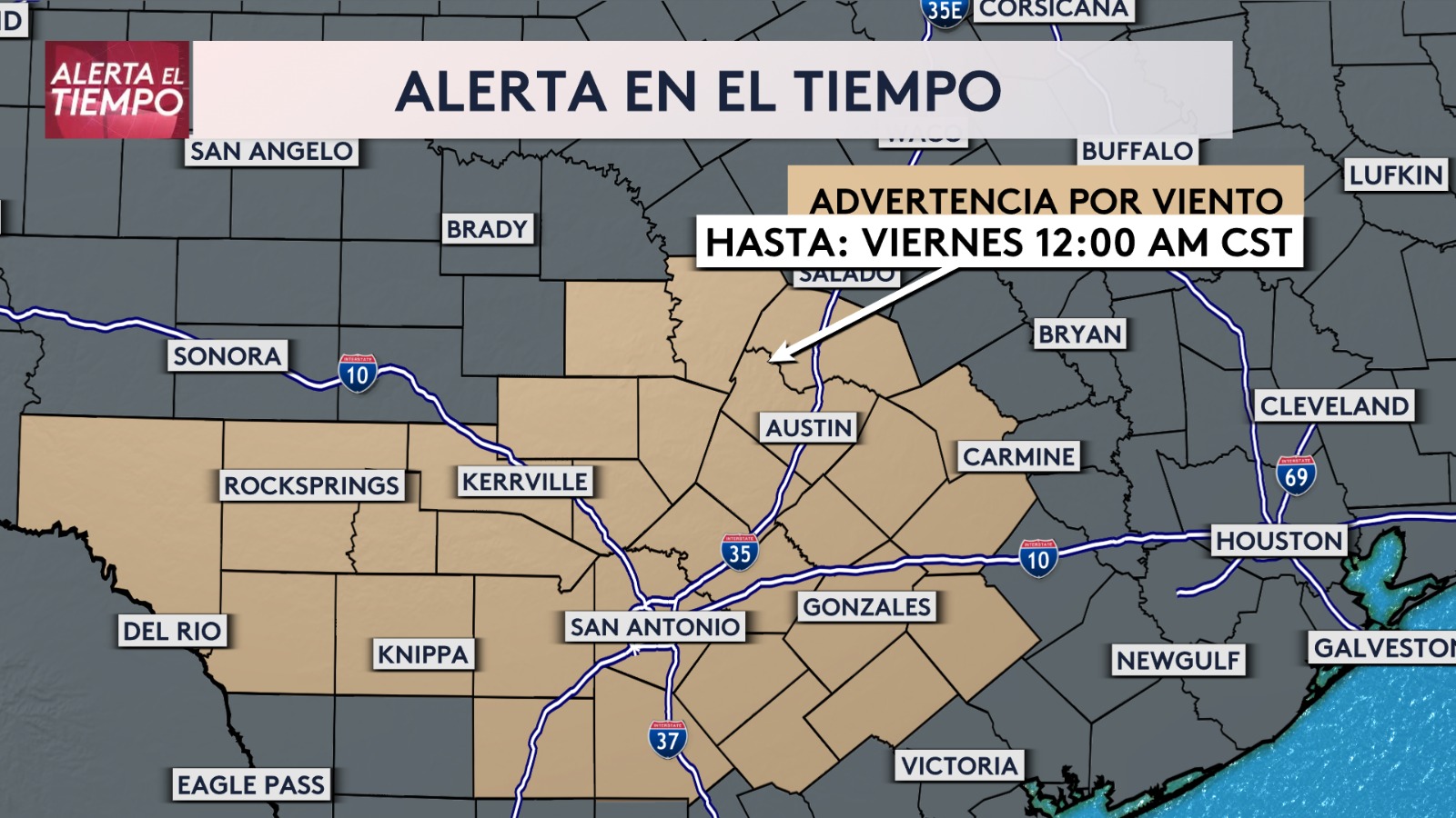 Aunado al frío, advierten por fuertes ráfagas de viento en Austin y San ...