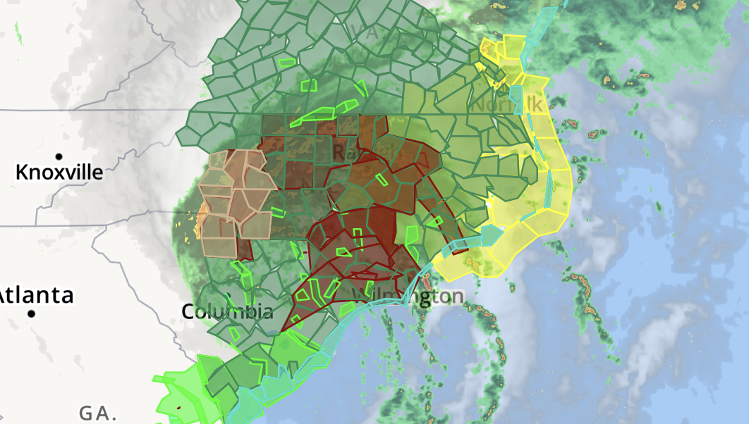 Condados en Carolina del Norte en alerta por inundaciones y posibles ...