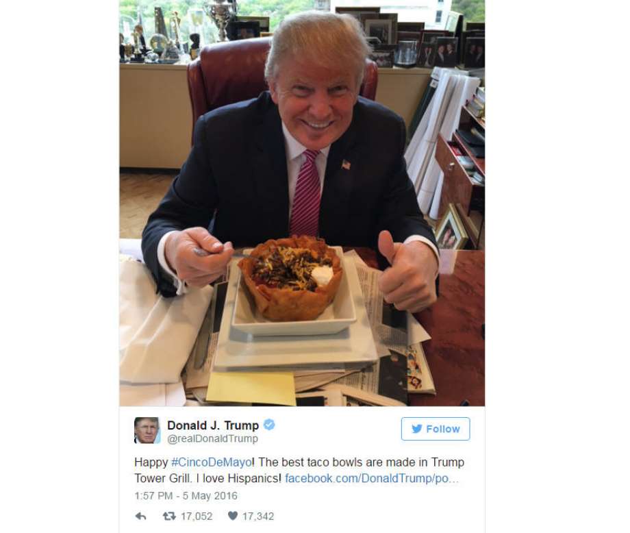 Trump quiere llegarle a los hispanos al corazón... con este taco bowl ...