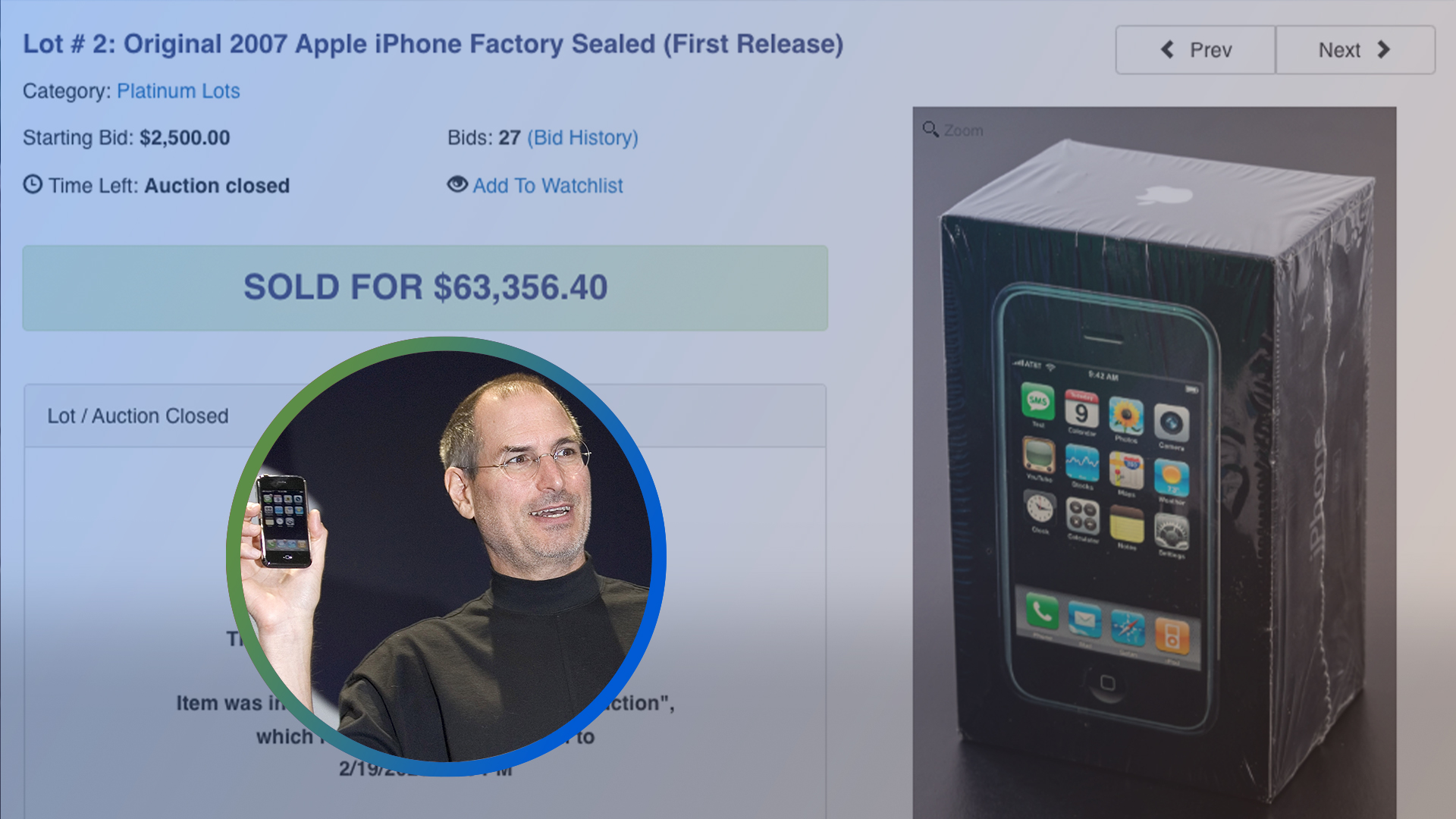 ¿Quién lo compró? Ponen a la venta iPhone de primera generación y es ...