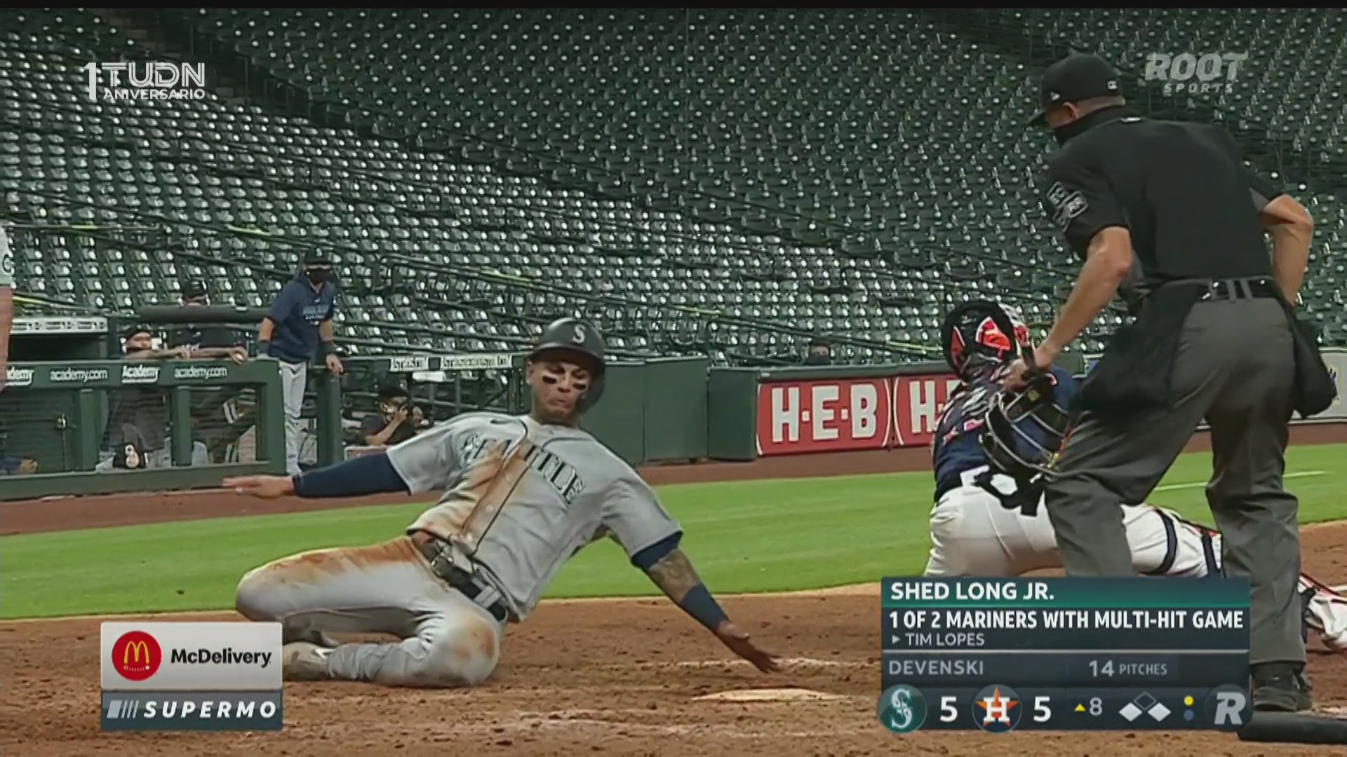 Shed Long Jr. impulsa la carrera del empate 5-5 para Mariners | TUDN ...