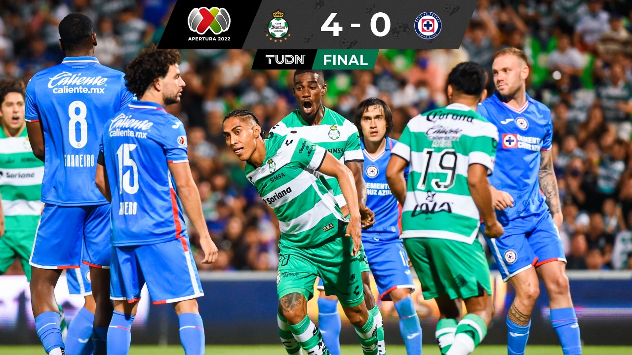 Santos Laguna 4-0 Cruz Azul, Jornada 7 Apertura 2022 Liga MX. Goles ...