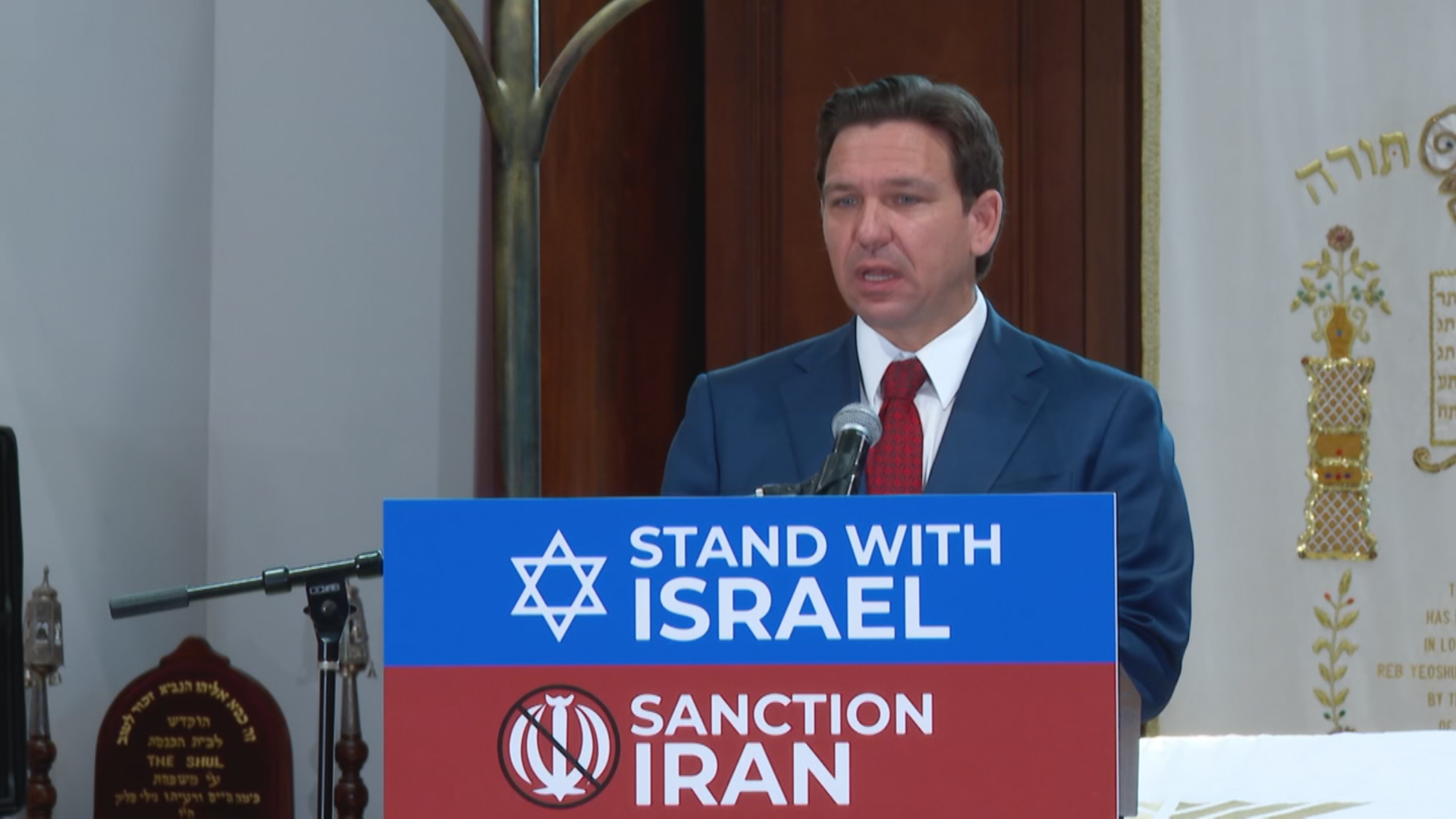 Gobernador Ron DeSantis visita sinagoga del sur de Florida en apoyo al ...