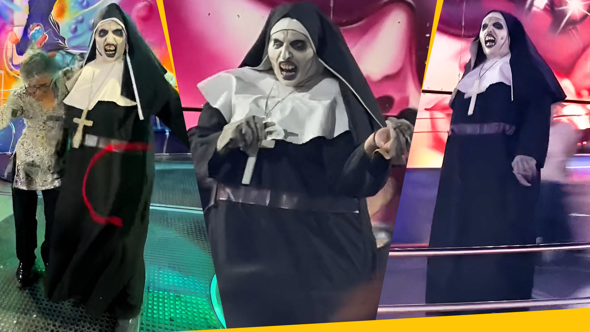¿Quién es la monja de terror que baila en un juego de feria? Videos de ...