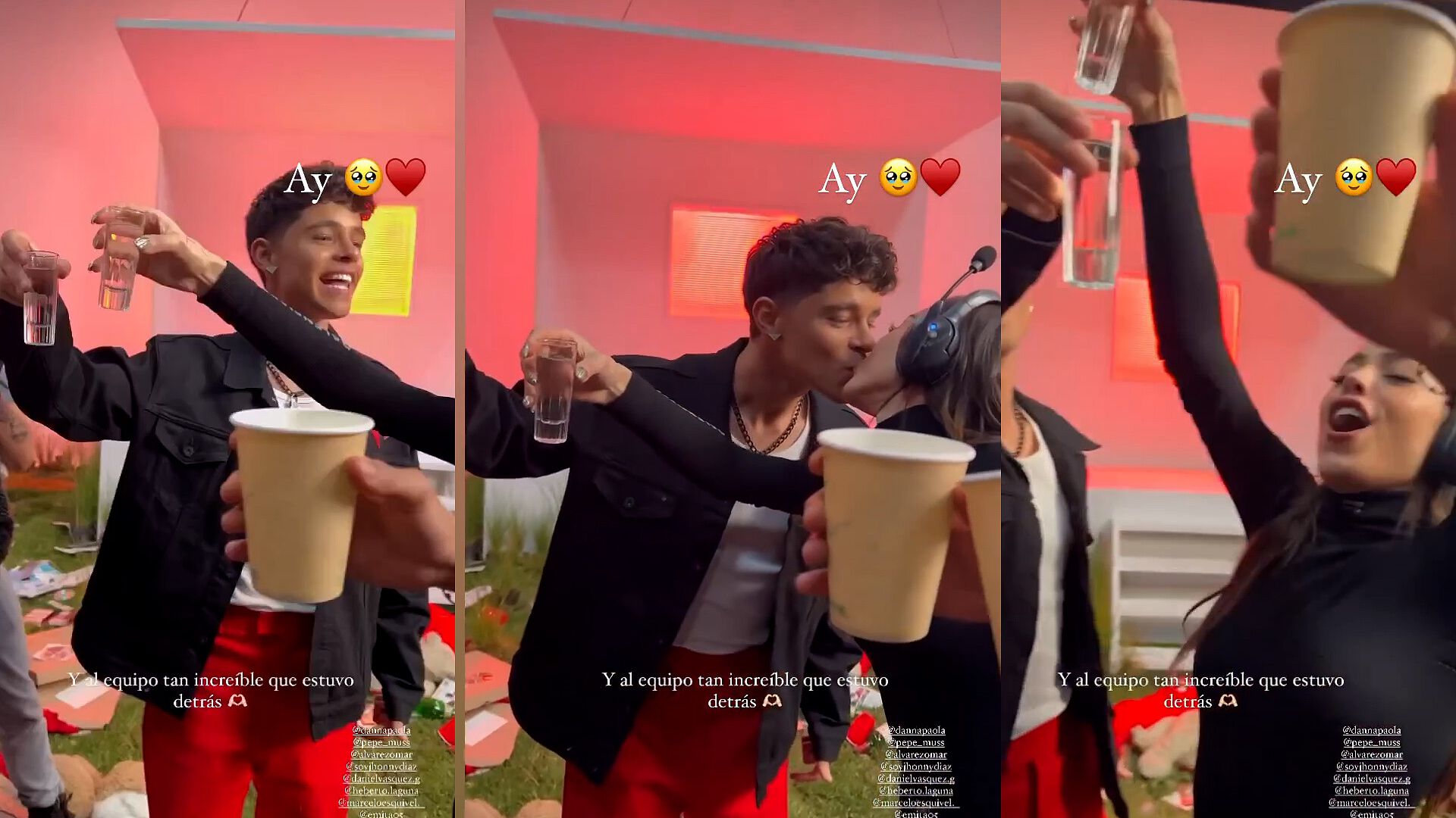 Aww: Danna Paola le da tierno beso a su novio Alex en emotiva ...