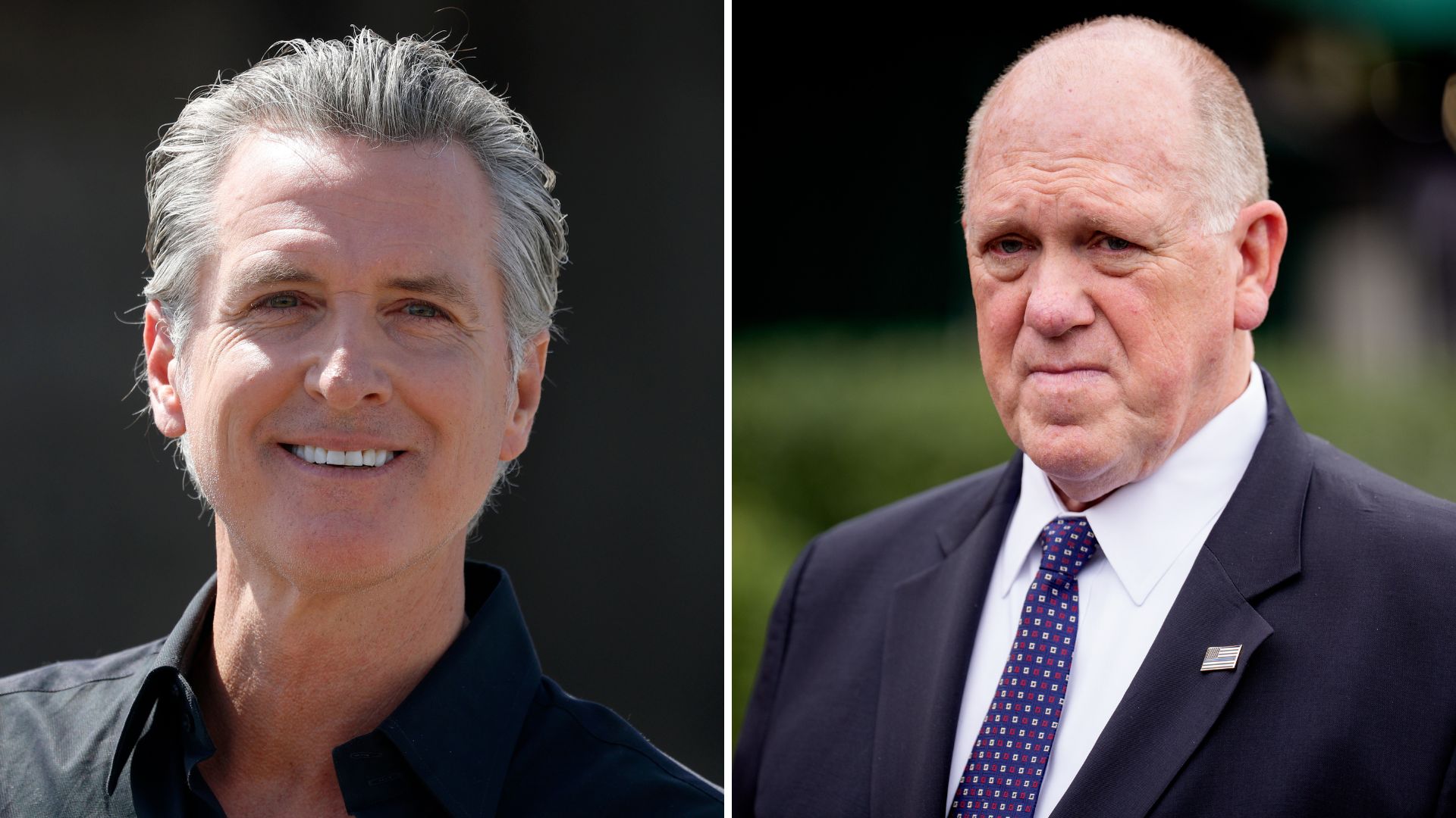 El gobernador de California, Gavin Newsom, desafía al zar de la frontera y Tom Homan asegura que ...