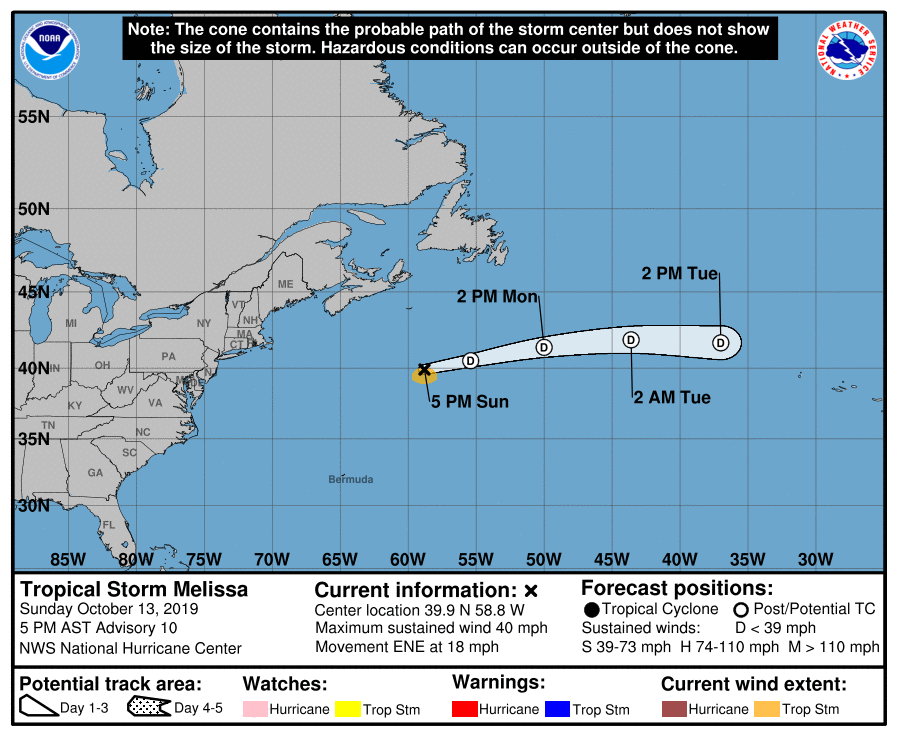 La tormenta Melissa continúa su paso en mar abierto del Atlántico ...
