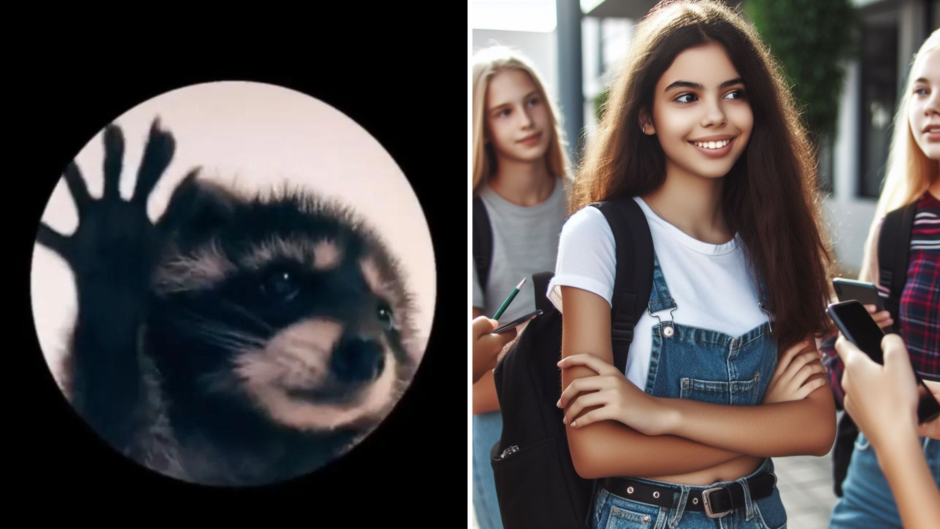 Joven lleva a la escuela una mochila que muestra el video viral del mapache 'Pedro, Pedro' | Las ...