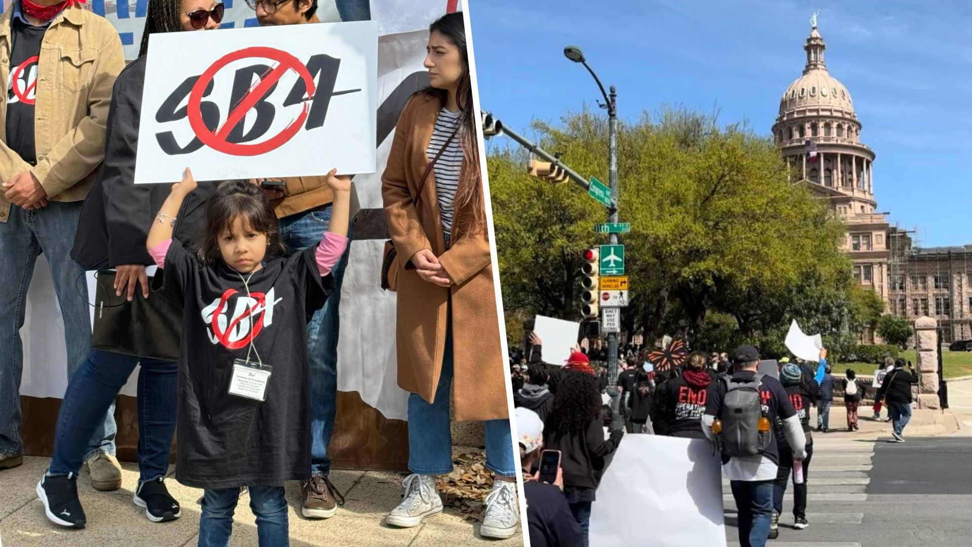 Activistas e inmigrantes se manifiestan contra la Ley SB-4 en las ...