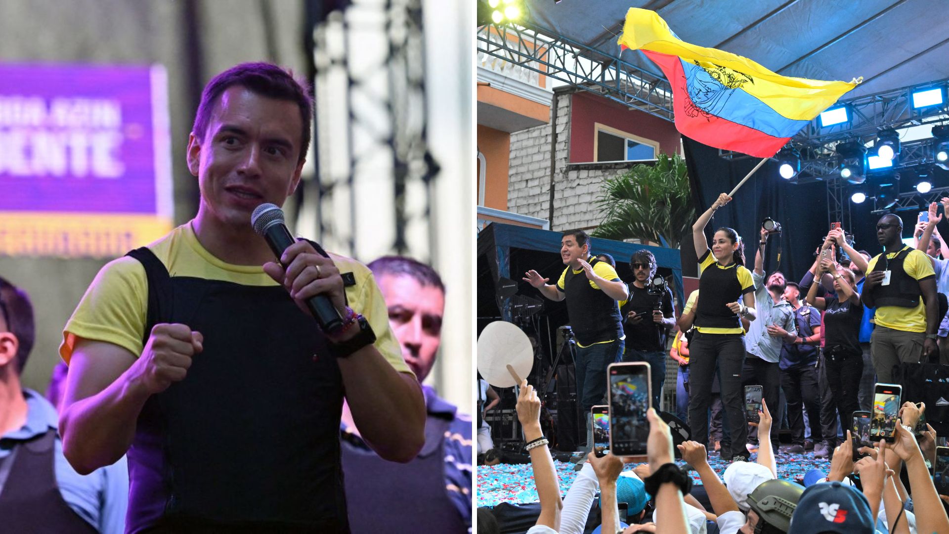 Daniel Noboa y Luisa González cierran sus campañas presidenciales de cara a las elecciones en ...