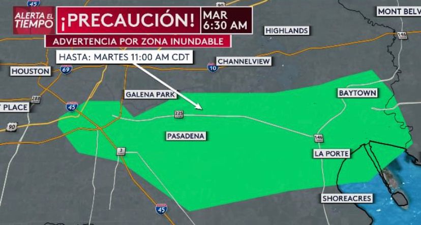 Emiten advertencia por zona inundable en los condados Chambers y ...