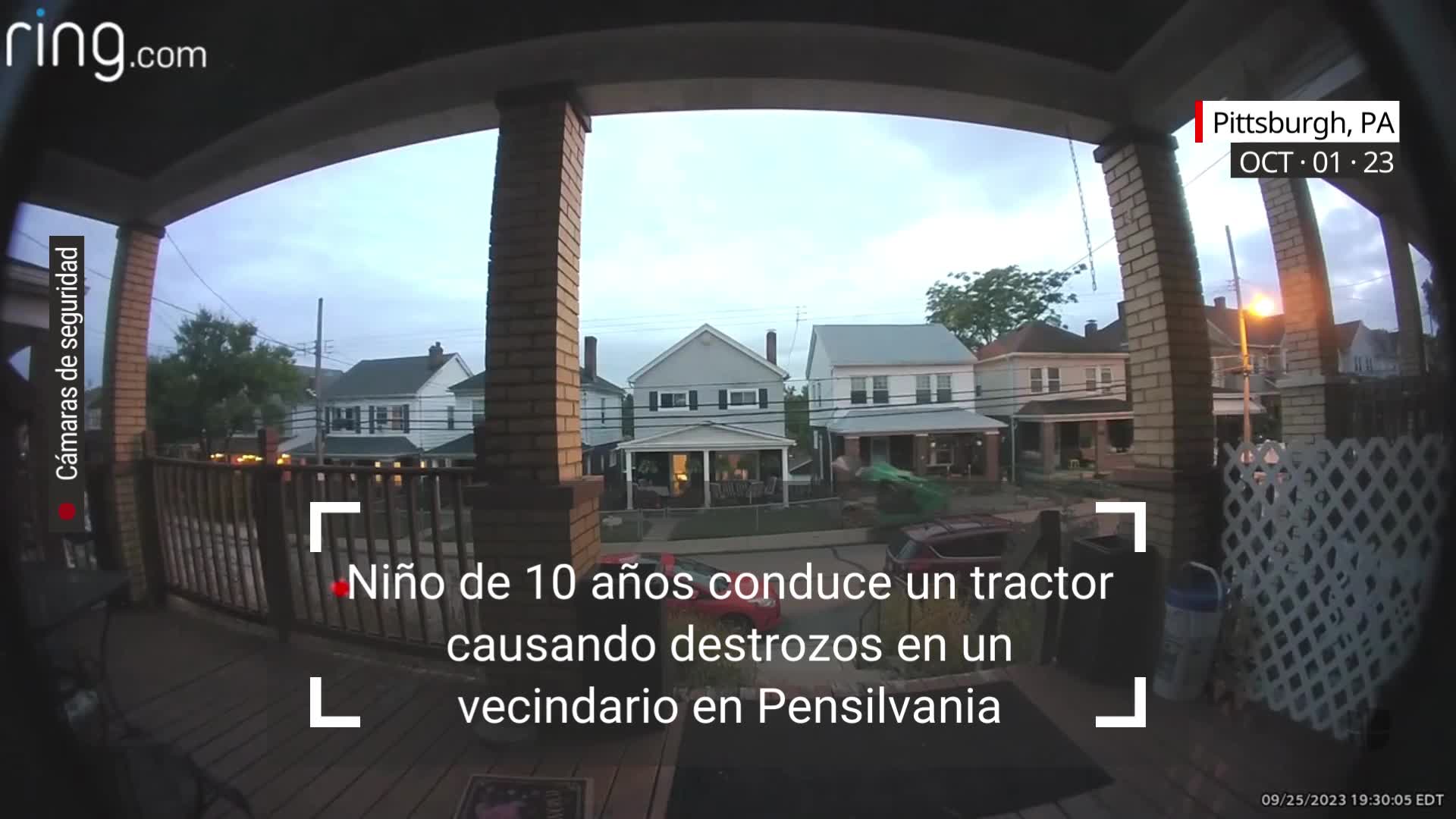 Niño de 10 años conduce un tractor causando destrozos en un vecindario ...