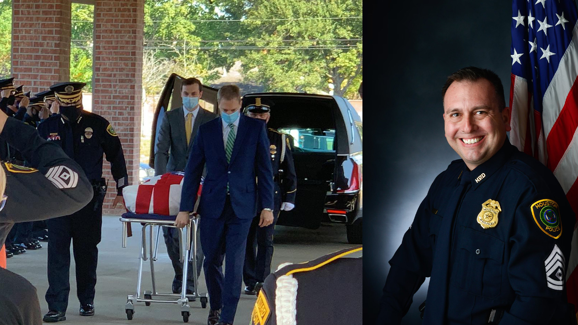 Policías de Houston escoltan el cuerpo del sargento caído Sean Ríos ...