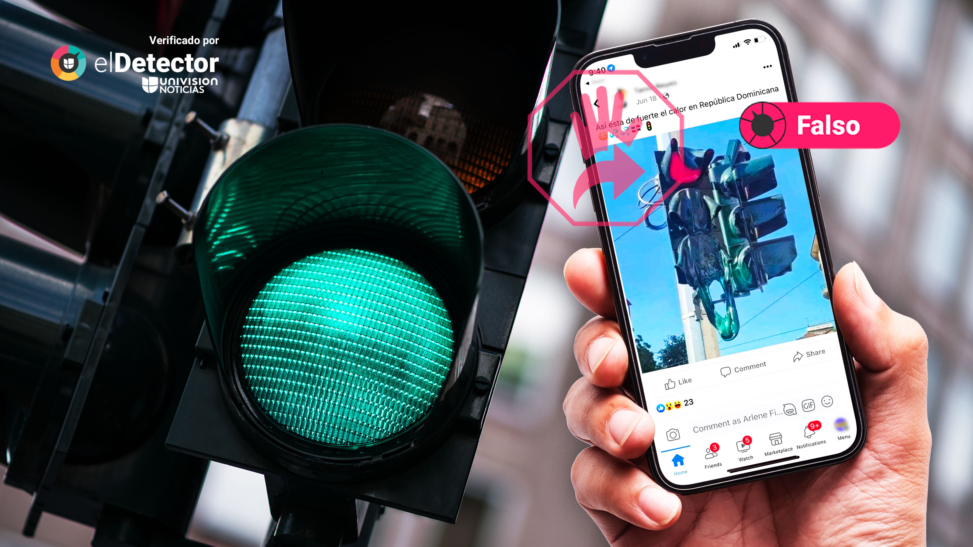 Ese semáforo no se derritió por el calor en República Dominicana | Noticias Univision | Univision