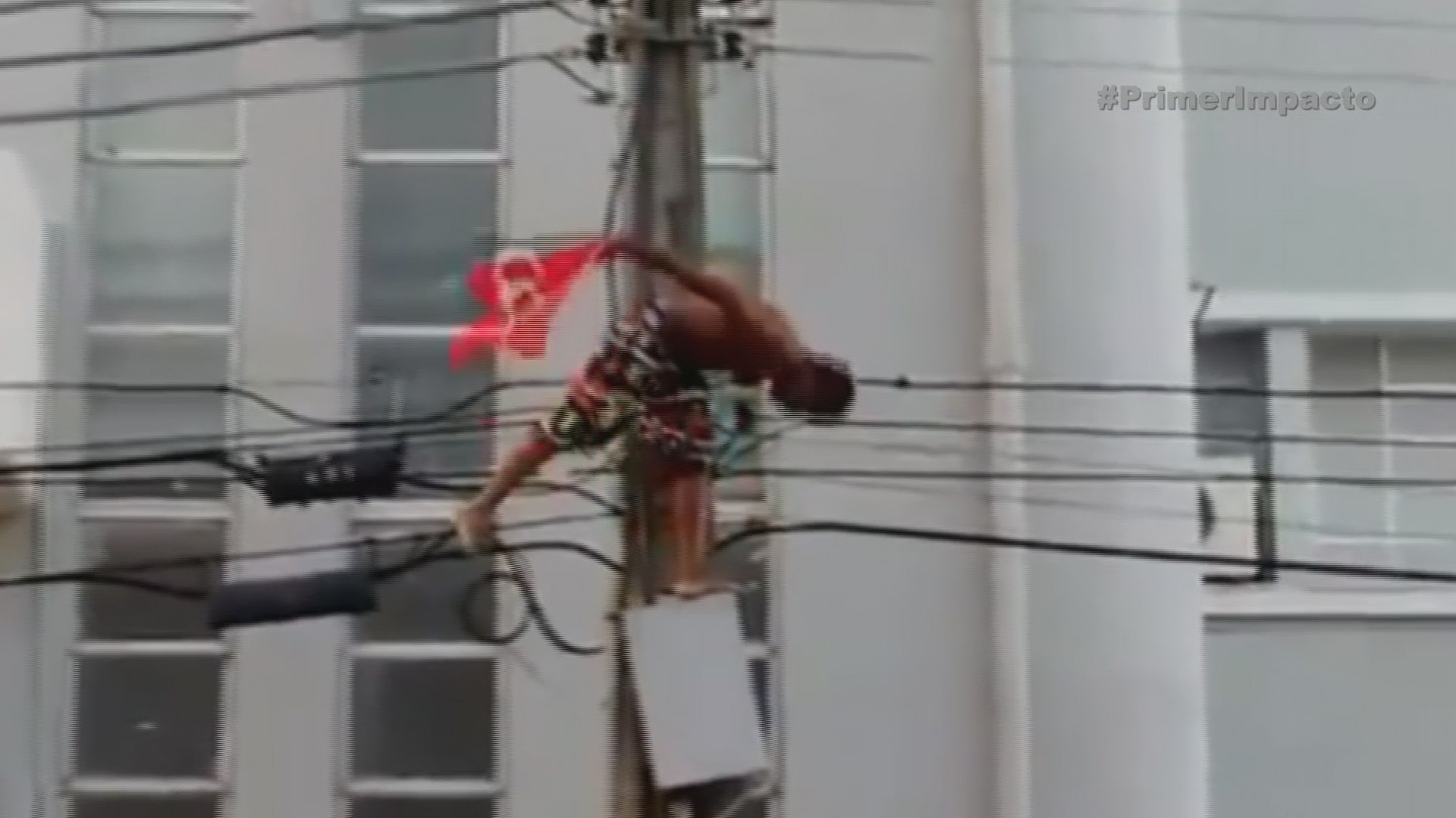 Hombre se sube en poste eléctrico durante protesta y termina ...